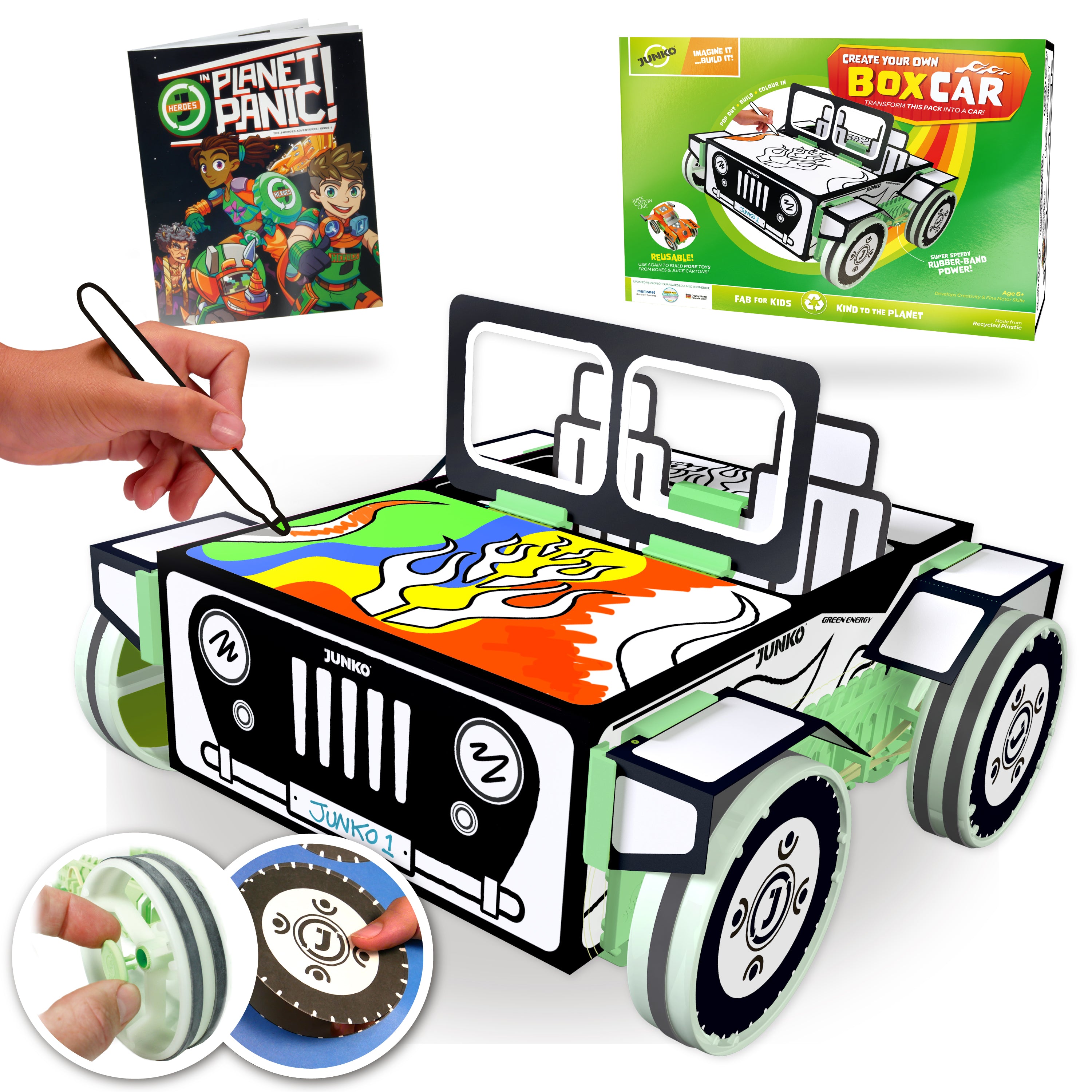 JUNKO Create Your Own Box Car - Zero-Waste Creative Play - ReUse For M ...